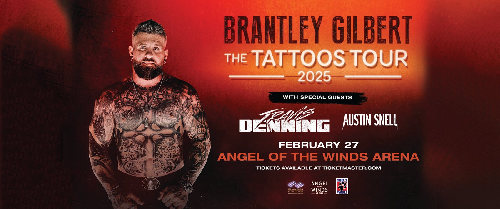 Brantley Gilbert The Tattoos Tour 2025 | Angel of the Winds Arena